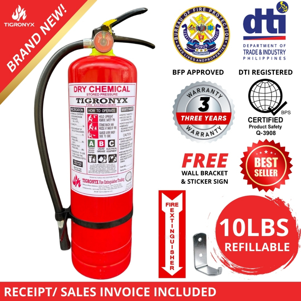 Fire Extinguisher Dry Chemical 10LBS | Shopee Philippines