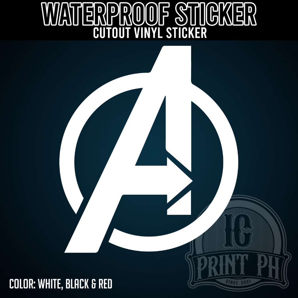 Sticker AVENGERS Logo Waterproof Cutout Vinyl Sticker | Shopee Philippines
