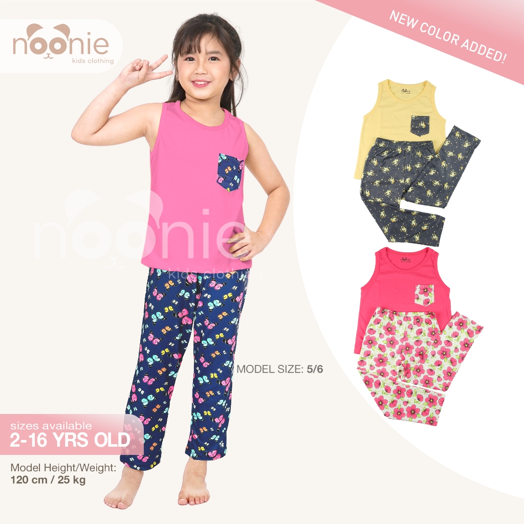Noonie - Girls Terno (2-16Y)- Cotton Sando Tank & Pajama Set - Terno ...
