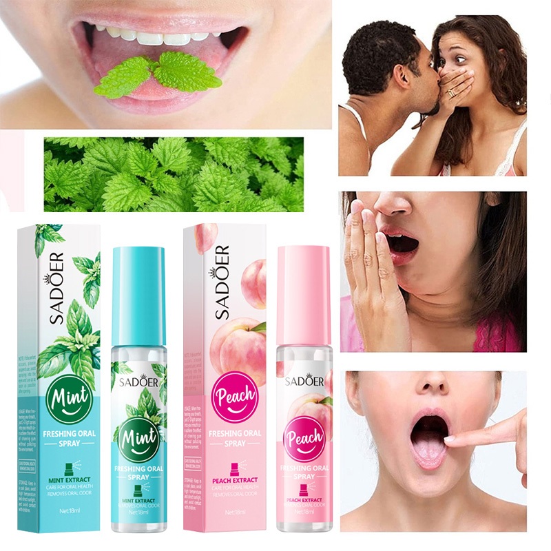 18ml Mouth Spray For Bad Breath Refreshing Mouth Mint/Peach Breath ...