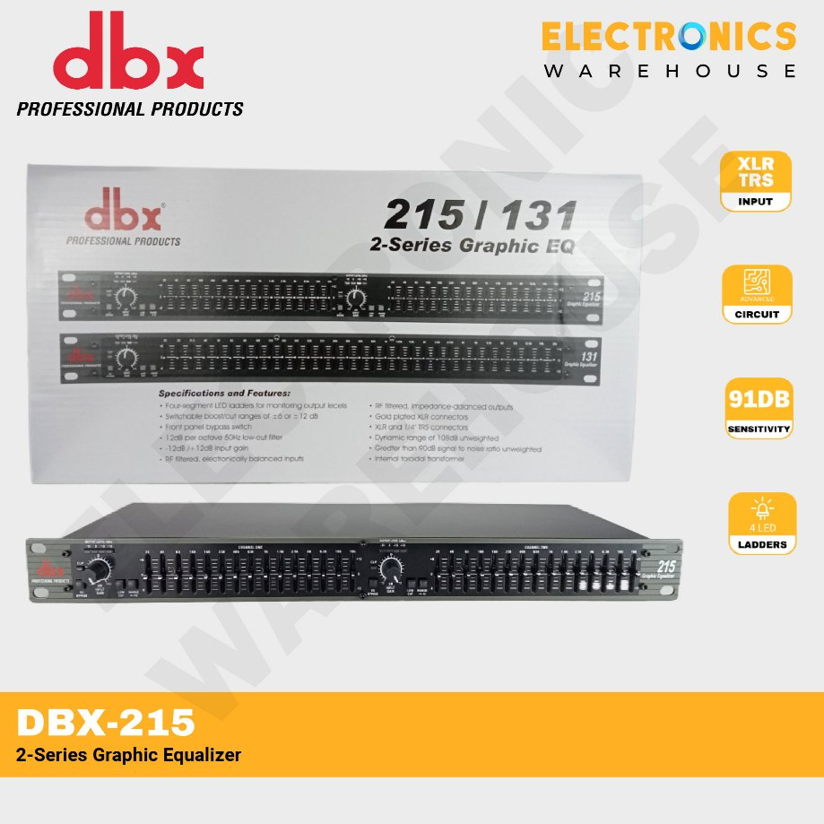 DBX 215 /131 2-Series Graphic Equalizer, Dual Channel 15-Band Equalizer ...