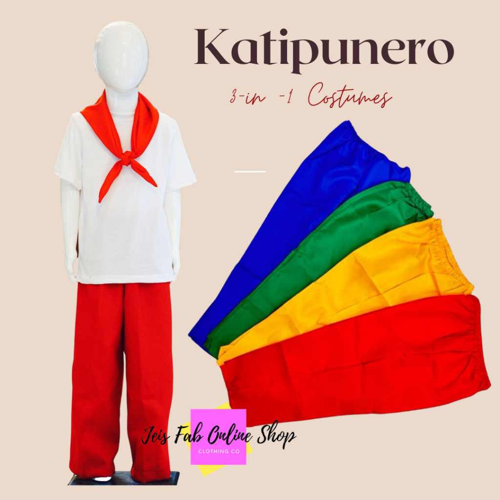 Katipunero Costumes for boys Buwan ng Wika 3-in-1 scarf and pants ...