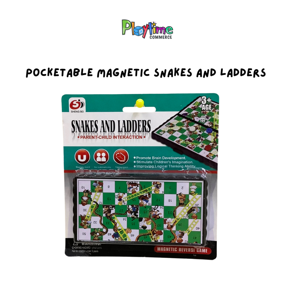 Mini Pocketable Magnetic Snakes and Ladders Board Game Family Portable ...