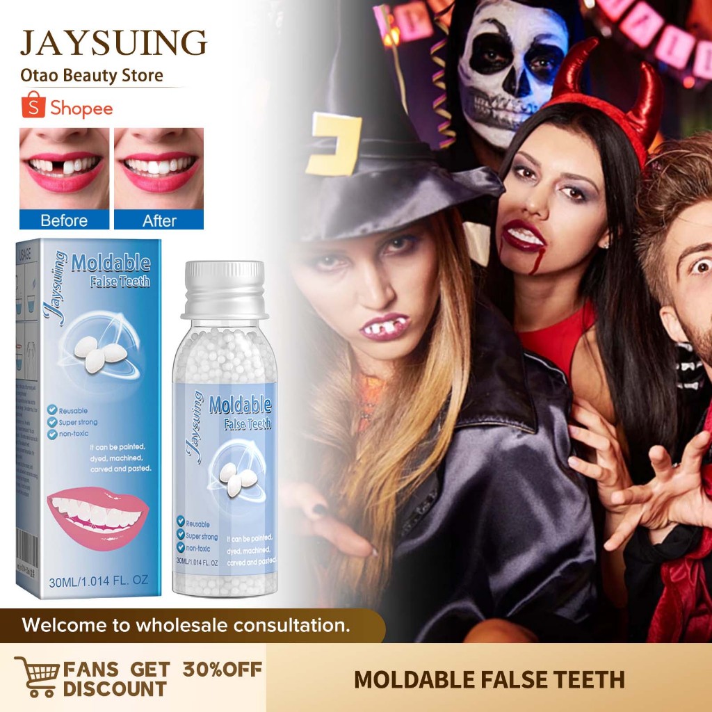Jaysuing Moldable False Teeth 30ml False Teeth Solid Glue Temporary ...