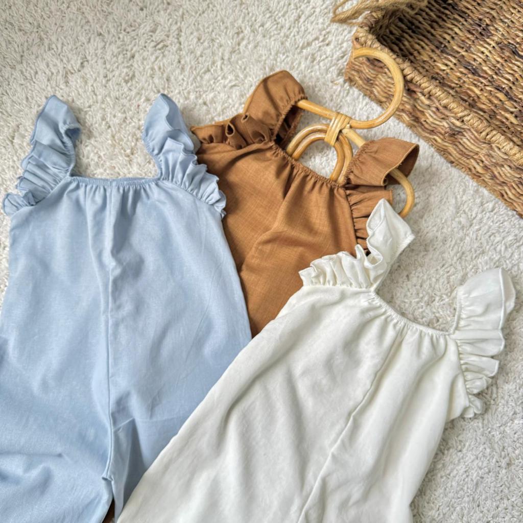 PP Apparel Kids Ruffle Trim Girls Romper Jumpsuit / Comfy Kids Basic ...