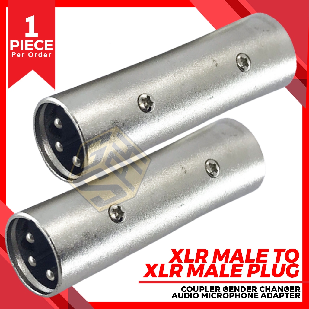 GS 3-Pin XLR Male to Male Plug Coupler – Gender Changer for Audio ...