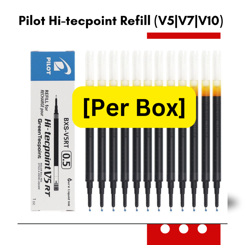 Pilot Hi-Tecpoint Ink Refill (V5/V7/V10) [PER BOX] | Shopee Philippines