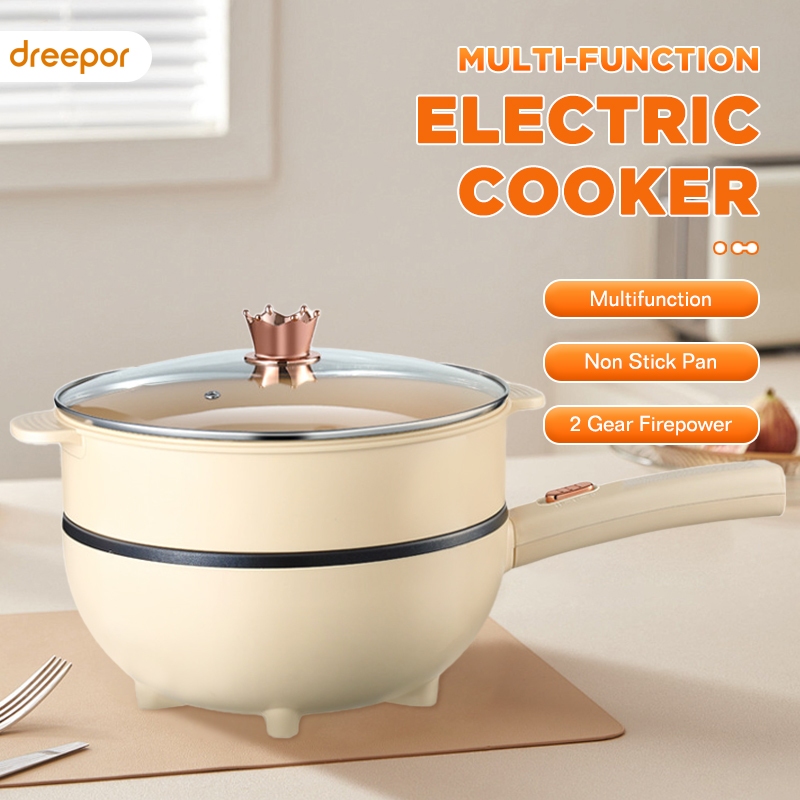 Dreepor Electric Frying Pan With Food Steamer Multifunctional Electric ...