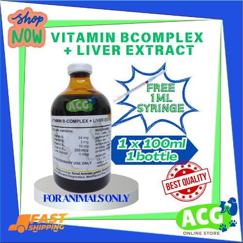 VITAMIN B-COMPLEX + LIVER EXTRACT 100ml | FOR ANIMALS | | Injectable ...