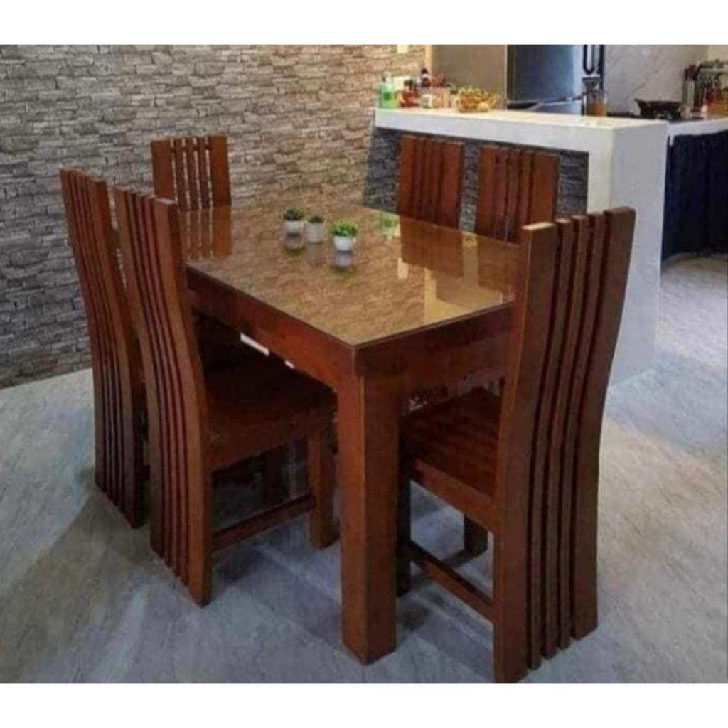 Brand New Dining Table 6 Seaters with Top Glass | Shopee Philippines
