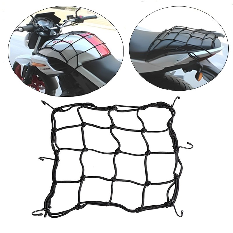 Motorcycle Cargo Net with Hooks Helmet Luggage Net Telescopic Cargo ...