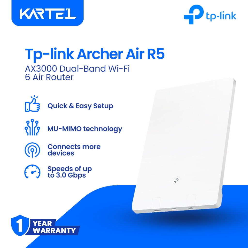 TP-Link Archer Air R5 New AX3000 Dual-Band Wi-Fi 6 Air Router | Shopee ...