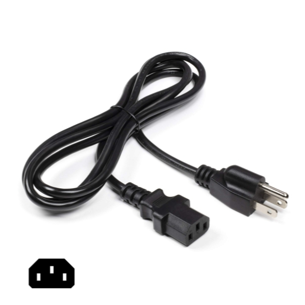Universal 3 Prong Pin AC Power Cord Cable 3 Pin Prong AC Laptop Charger ...