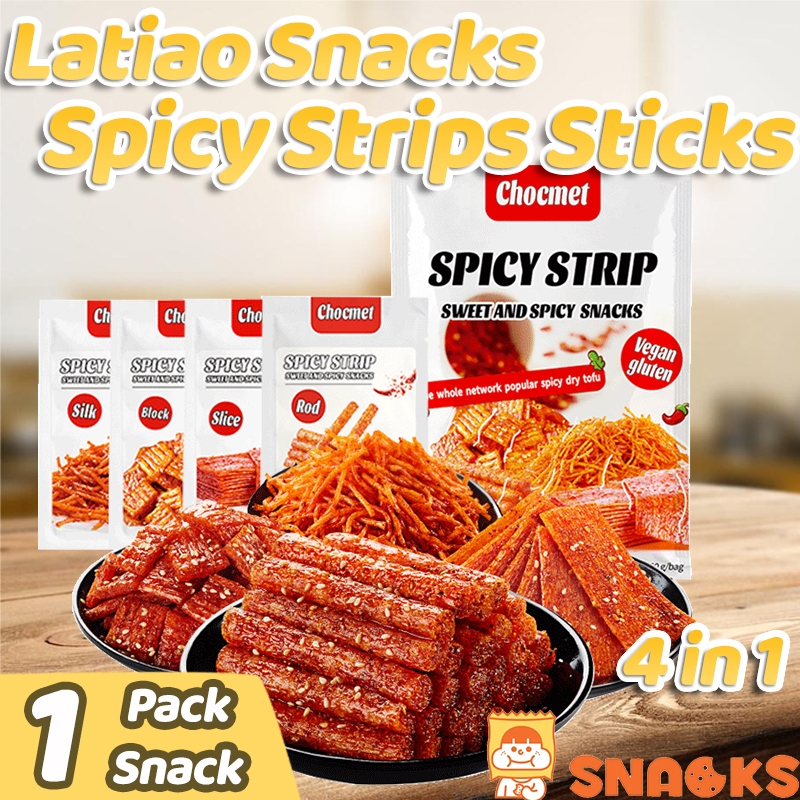 CHOCMET Latiao Spicy Stick 4 in 1 Spicy Strips Chinese Snacks 12pcs ...