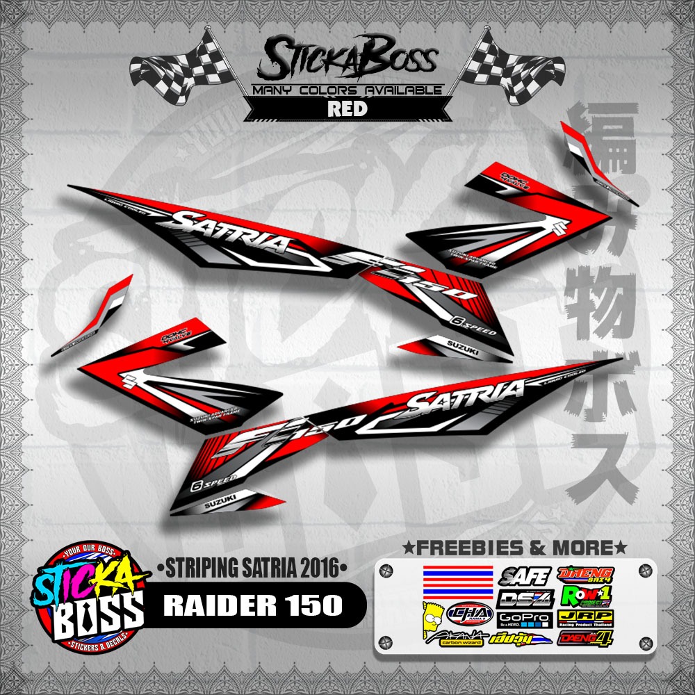 RAIDER 150 DECALS ( STRIPING SATRIA 2016 ) [ PREMIUM GLOSSY LAMINATED ...