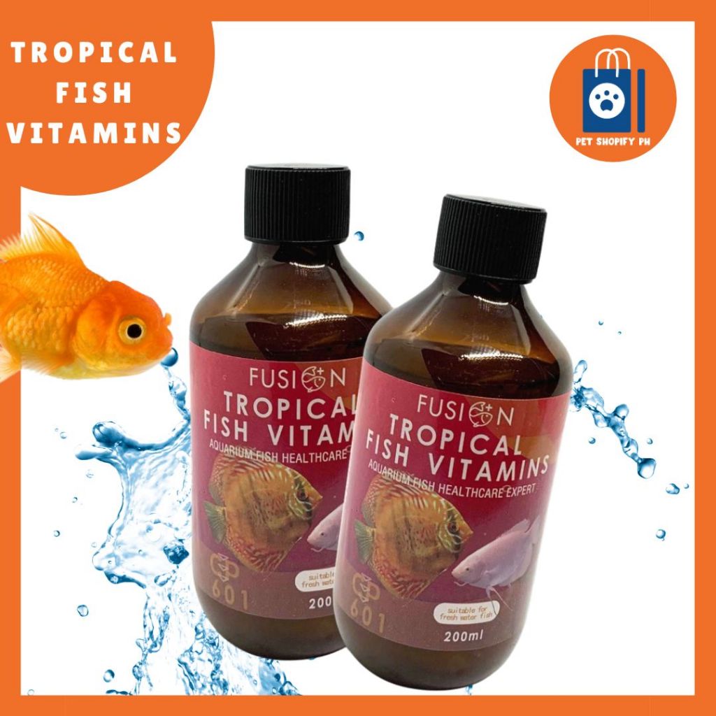 Aquarium fusion Tropical Fish Vitamins and Amino Nutrients Color ...