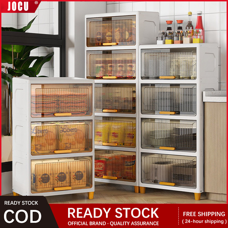 Foldable Kitchen Cabinet organizer storage rack Kitchen Rack Dustproof ...