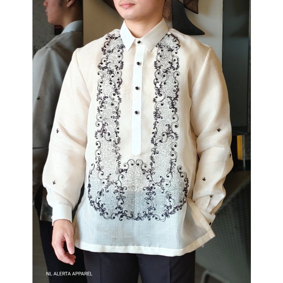 MODERN BARONG TAGALOG PINYA COCOON FOR MEN HIGH QUALITY EMBOSS ...
