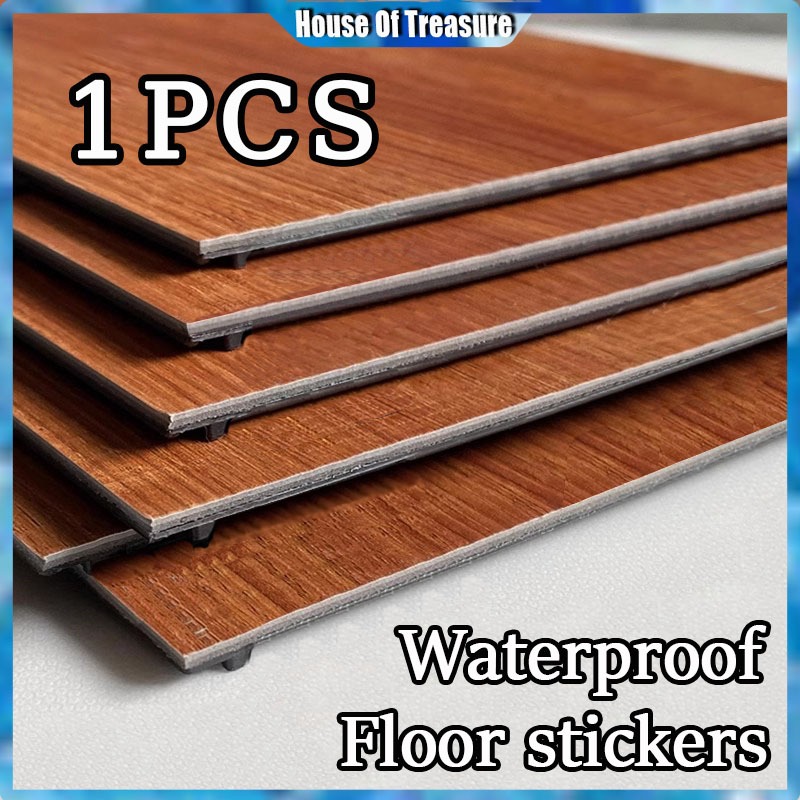 91cm*15cm Wood Grain Vinyl Floor sticker self adhesiv Waterproof PVC ...