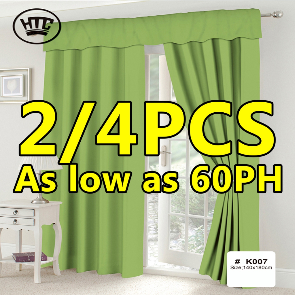 Plain Color Curtain Kurtina Solid Color Design for Window Door Room ...