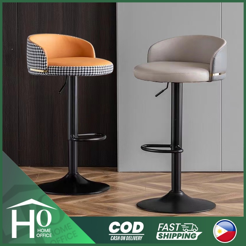 Modern High Chair Bar Counter Widened Cushion Home Barstool Metallic ...