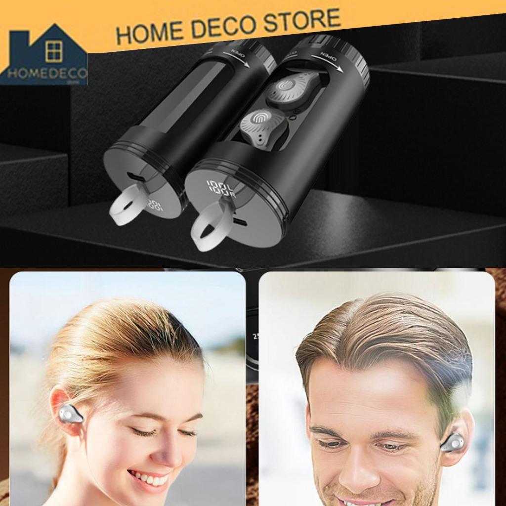 Home Deco TWS Wireless Earbuds Bluetooth Headset Metal Rotating ...