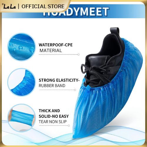 LALA Disposable Shoes cover waterproof and Dustproof CPE Thick Marerial ...