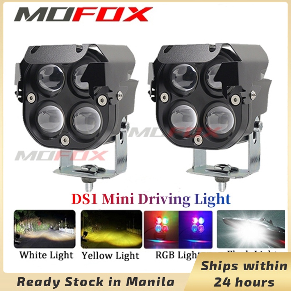 MOFOX DS1 Mini Driving Light 3 color red and blue high beam/low beam ...
