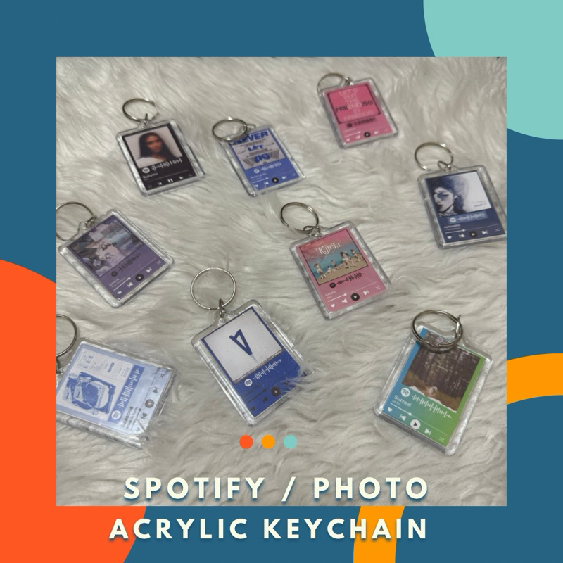 CUSTOMIZABLE SPOTIFY OR PHOTO ROUND OR RECTANGULAR ACRYLIC KEYCHAIN BACK TO BACK | Shopee ...