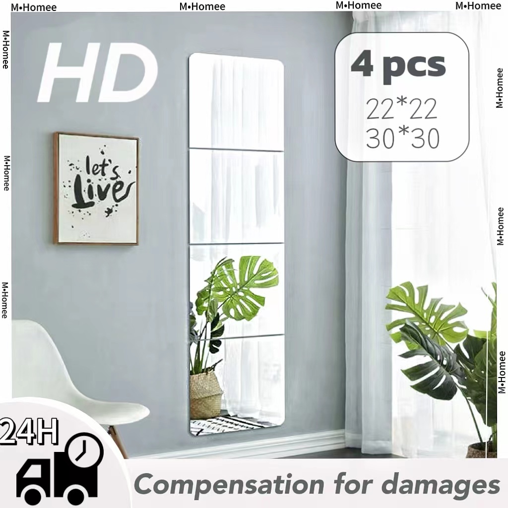 HD full body mirror Mosaic Mirror Wall Mounted Self Adhesive Mirror ...