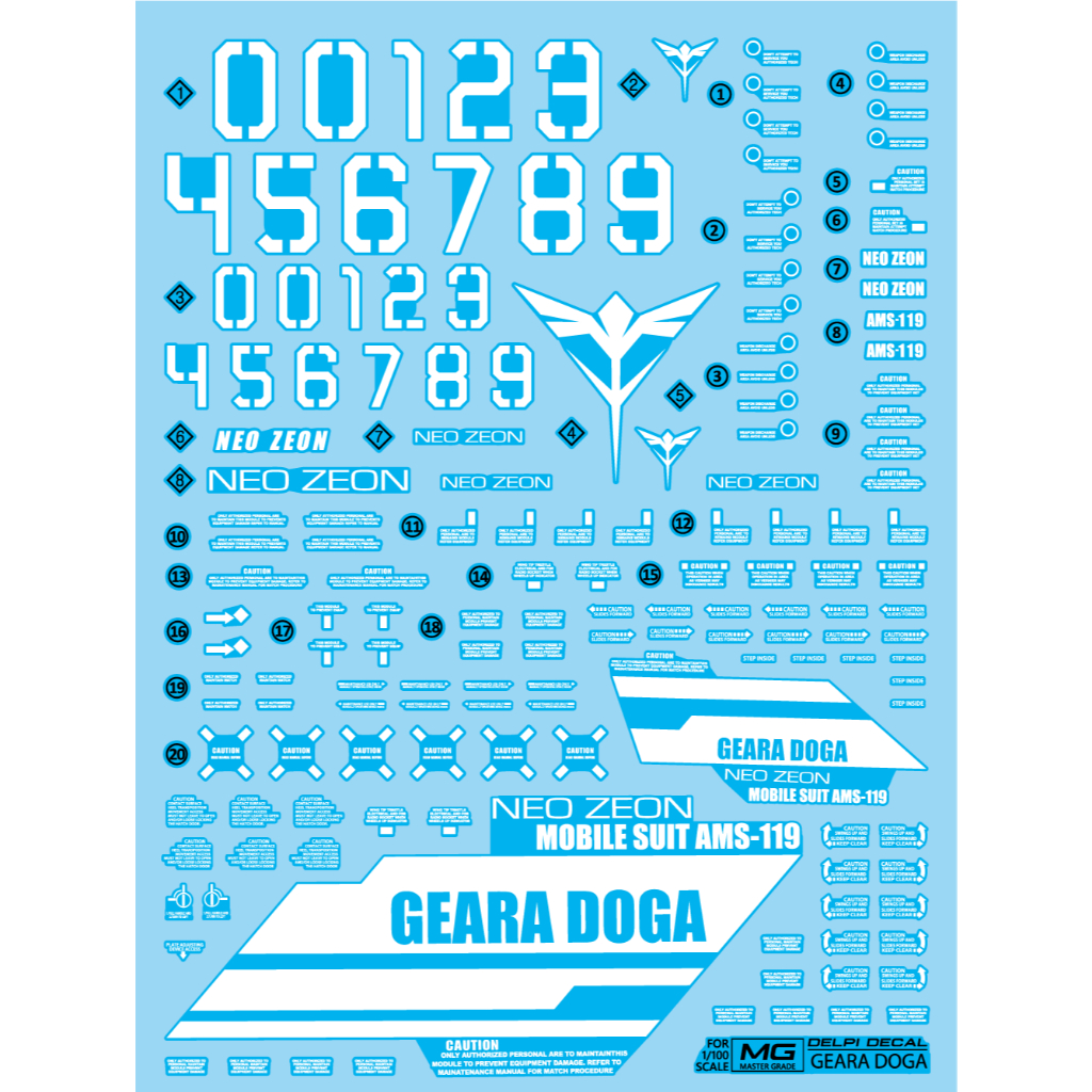 Delpi Decal MG Geara Doga Waterslide Decals | Shopee Philippines