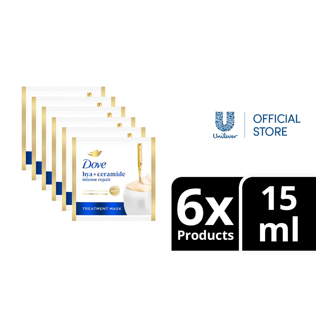 Dove Hya+Ceramide Intense Repair Treatment Mask 18ml x 6 Sachet for ...