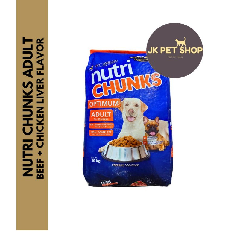 Nutri Chunks Optimum Adult Beef & Chicken Liver Flavor 10kg | Shopee ...