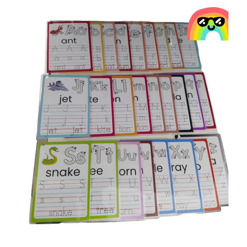 ALPHABET FLASHCARD ERASABLE TRACING FREE WHITEBOARD MARKER | Shopee ...
