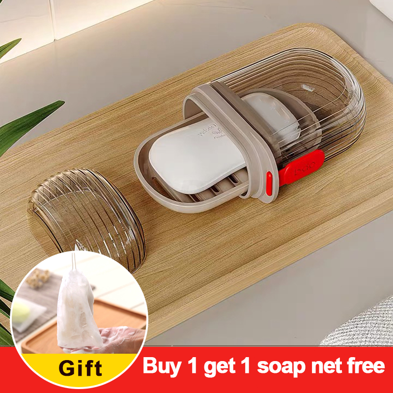 Hello Beauty Soap Box Holder Travel Soap Case Box With Cover Portable ...
