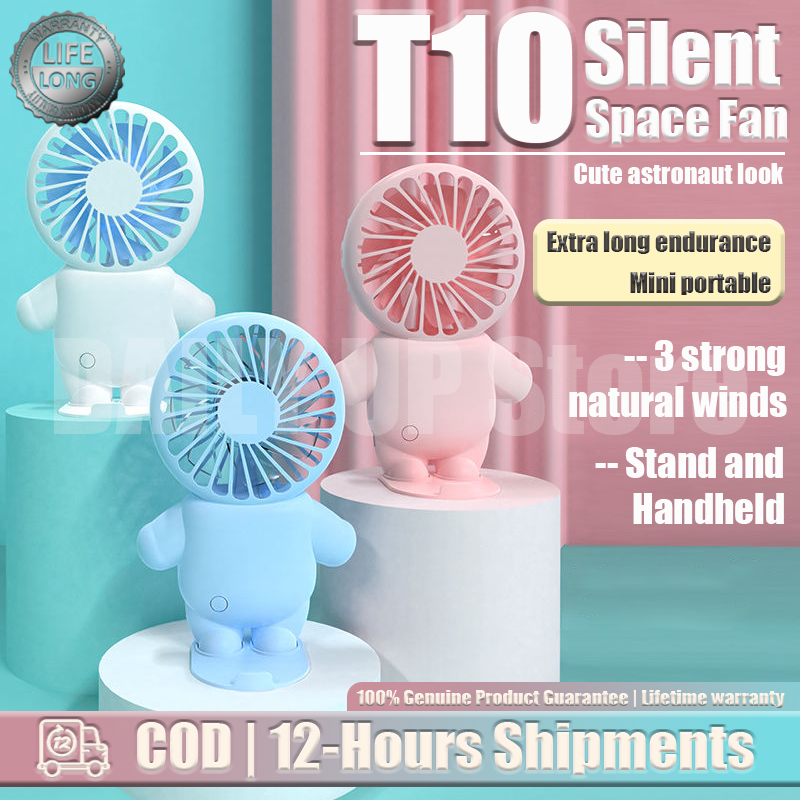 Portable T10 Astronaut style fan Quiet large wind with bracket Ultra ...