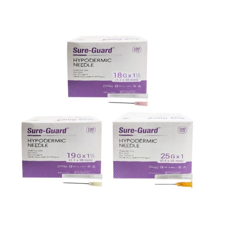 (DOL-J) Sure Guard Hypodermic Needle for Syringe (100 pcs) | Shopee ...