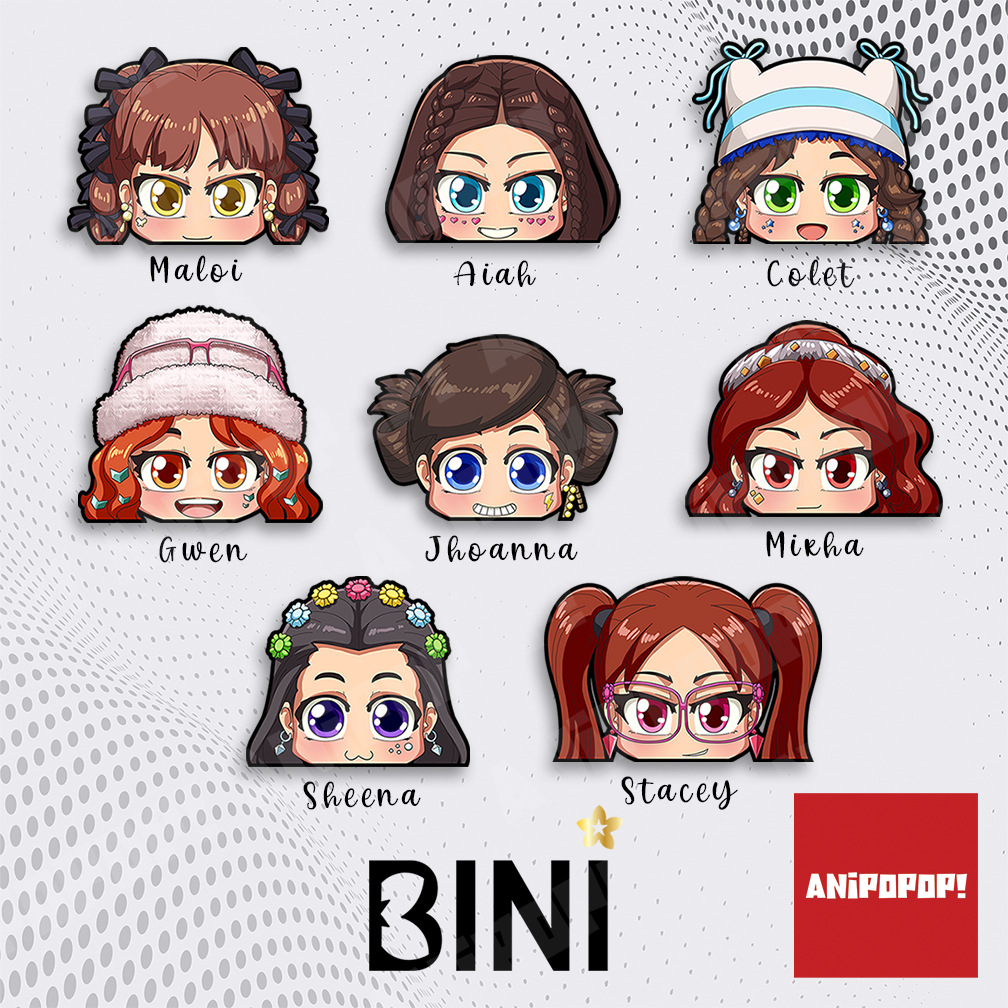 BINI Waterproof Peeker Chibi Stickers for tumblers, phones, laptops ...