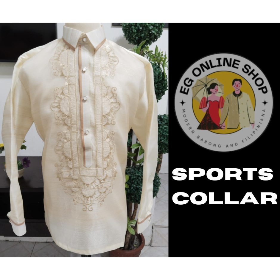 MODERN BARONG TAGALOG PLAIN AND WITH PIPING (RANDOM BURDA) | Shopee ...