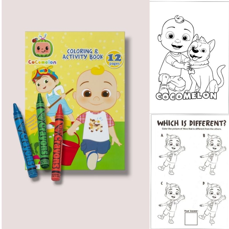 Coco Melon Coloring Activity Book Birthday Party Giveaway Souvenir ...