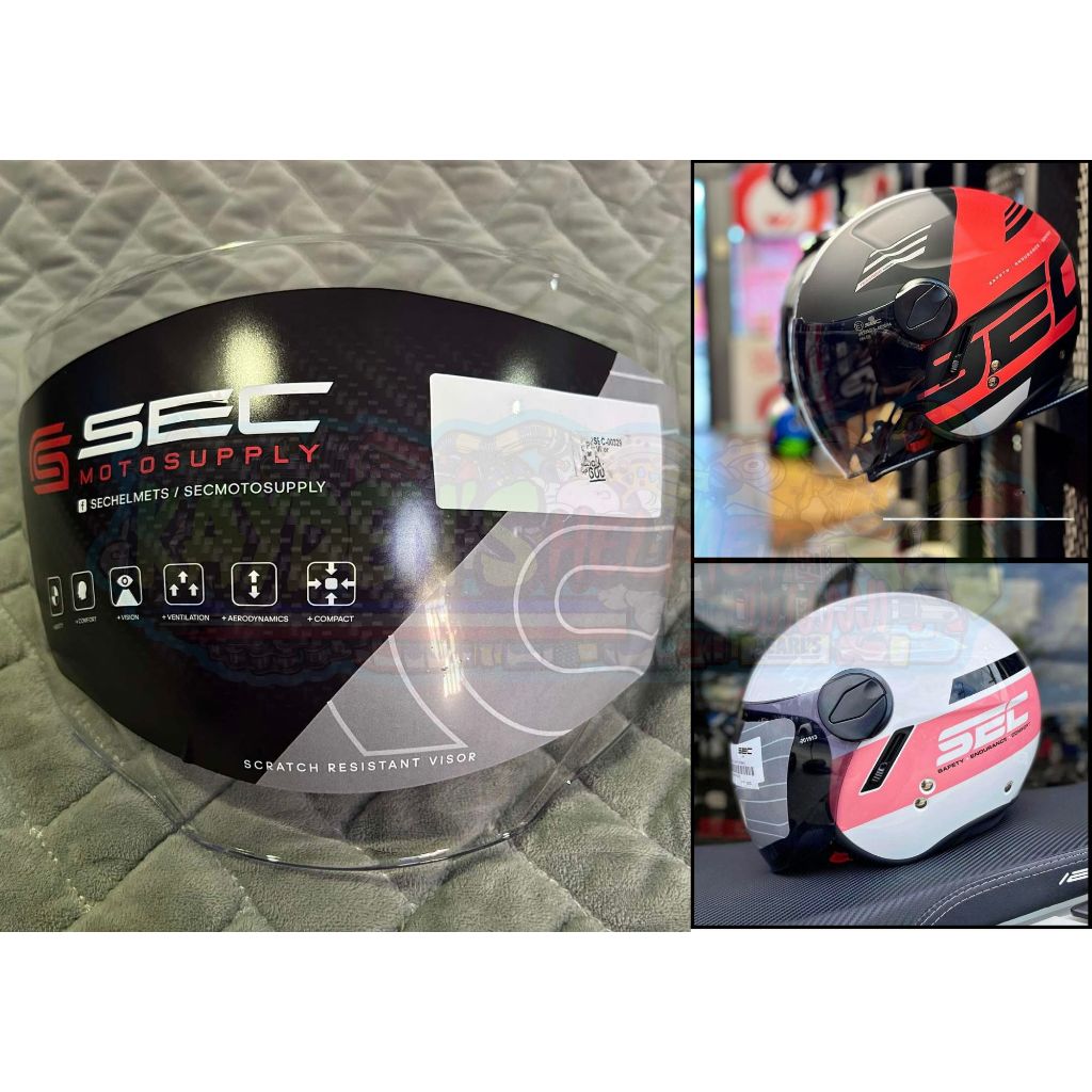 Original clear lens Sec Moon half face helmet | Shopee Philippines
