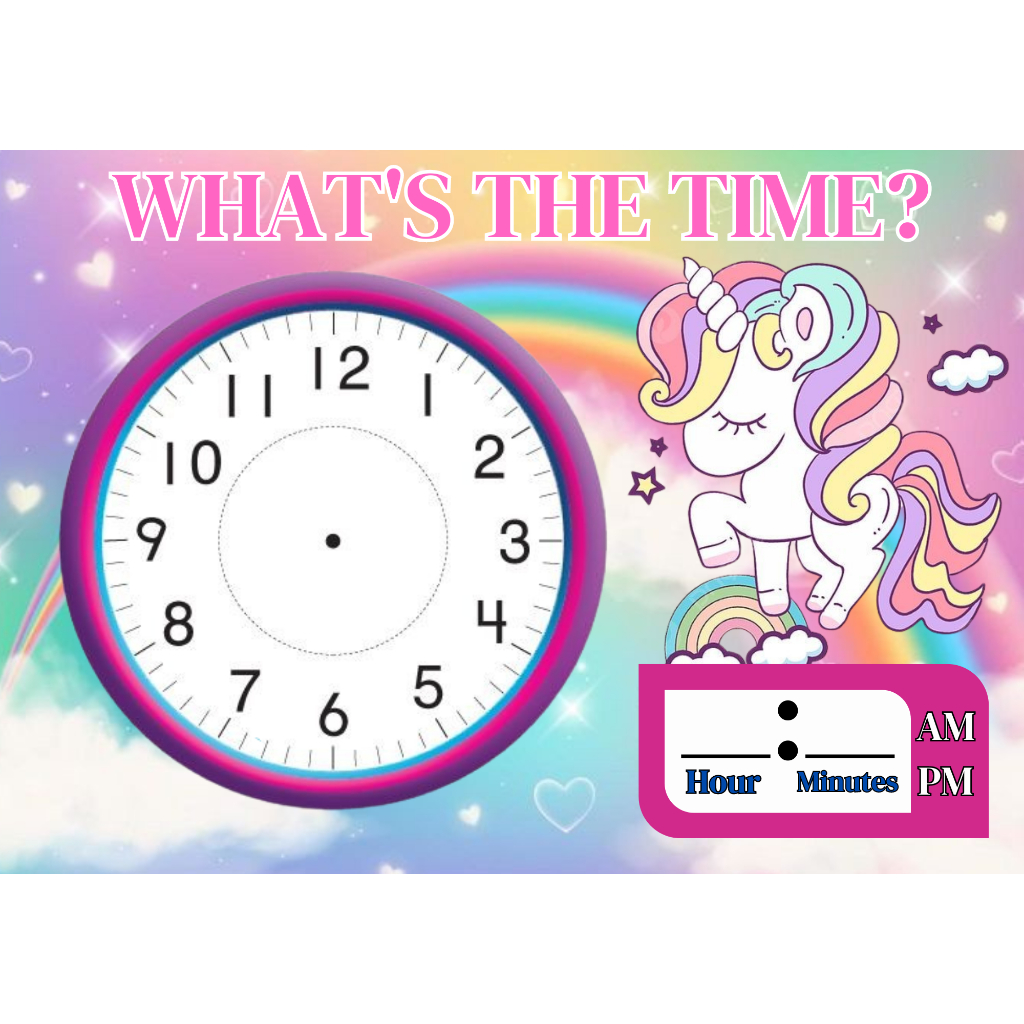 Telling Time Clock Laminated Movable Hands with Free Marker A4 size ...