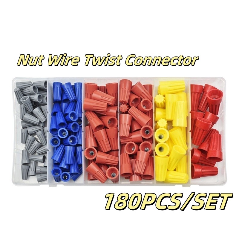 180pcs Quick Wire Nut Wire Twist Connector Spring Twist-On Screw ...