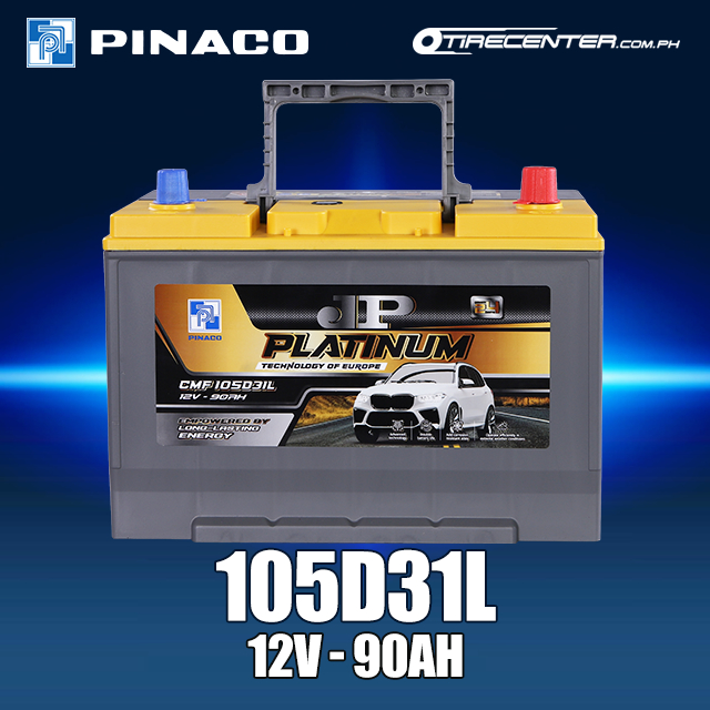 Pinaco JP Platinum 105D31L / N70L / 3SMF Maintenance Free Car Battery, 12V-90Ah, For Pajero ...