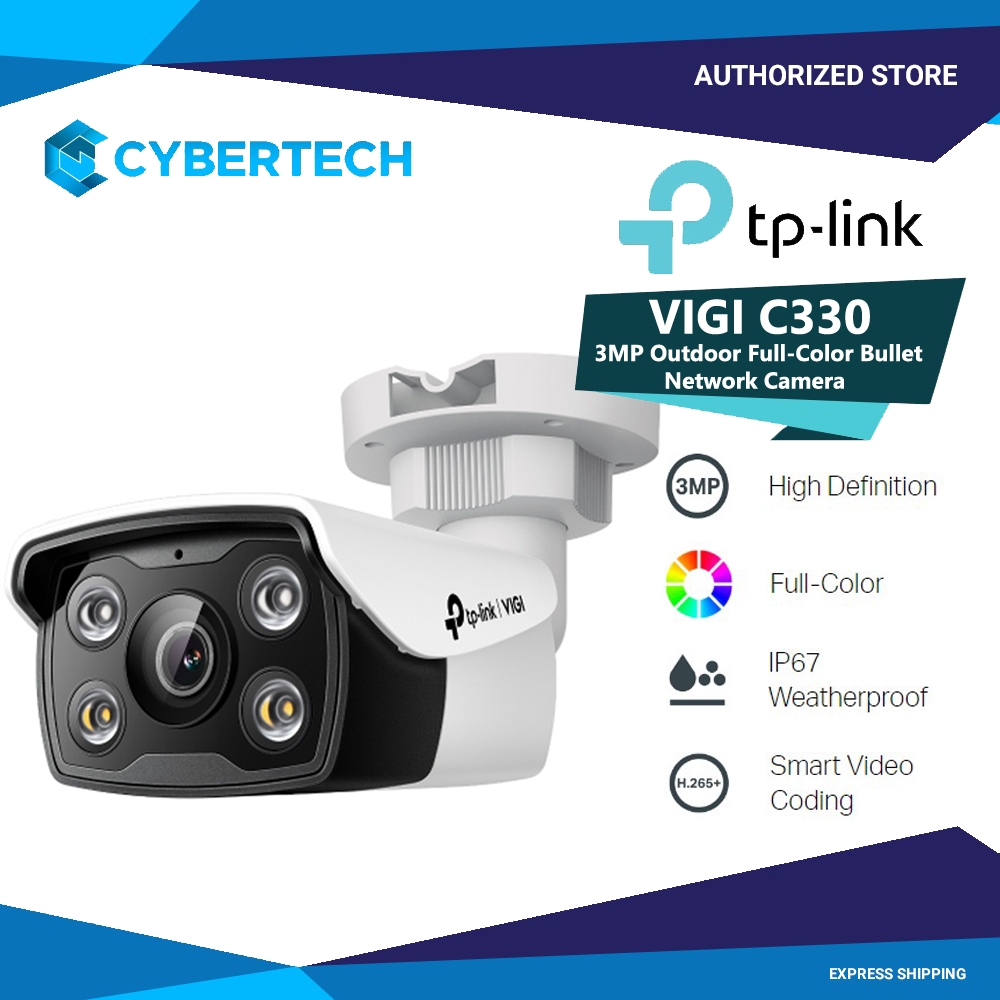 Tp-Link VIGI C330 VIGI 3MP Outdoor Full-Color Bullet Network Camera ...