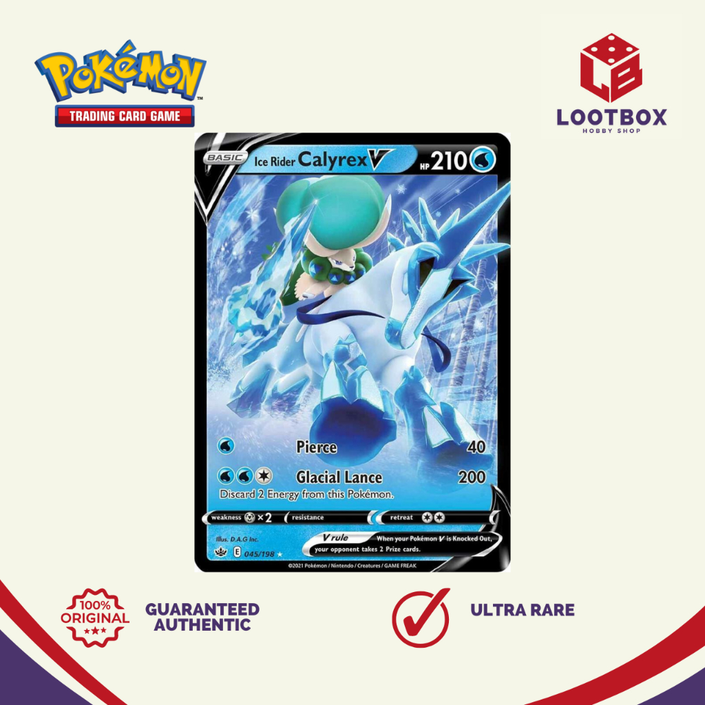 Pokemon Card Game: Ice Rider Calyrex V (Ultra Rare) - Chilling Reign ...