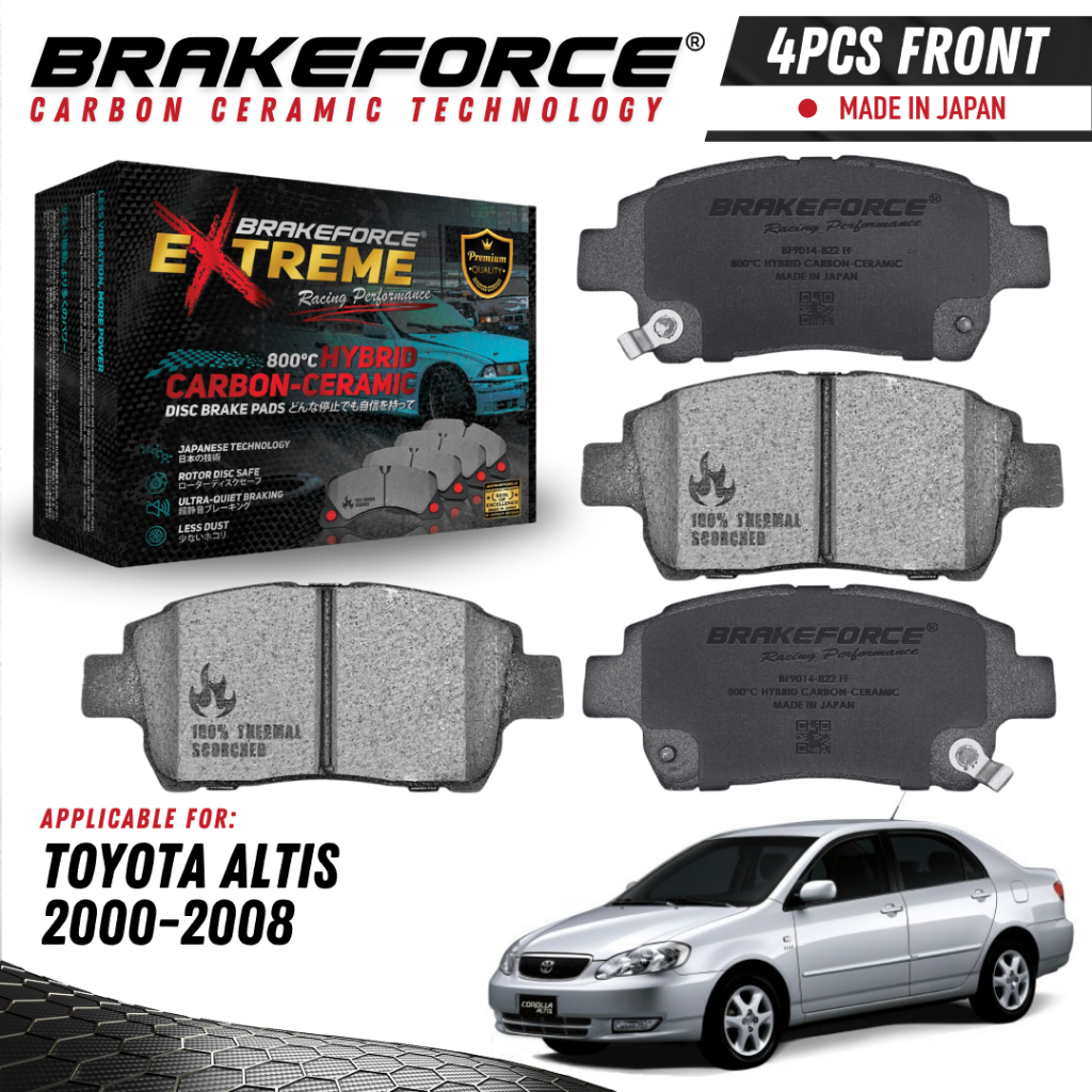 Brakeforce Extreme Carbon Ceramic Front Brake Pads For Toyota Altis ...