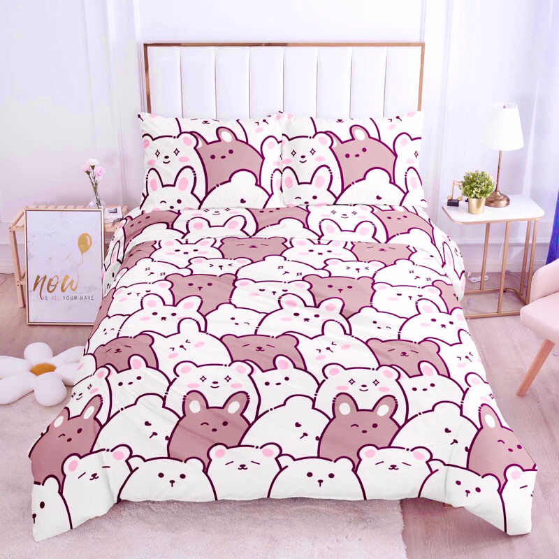 3in1 Set Cute Design Canadian Cotton Bedsheets | Shopee Philippines