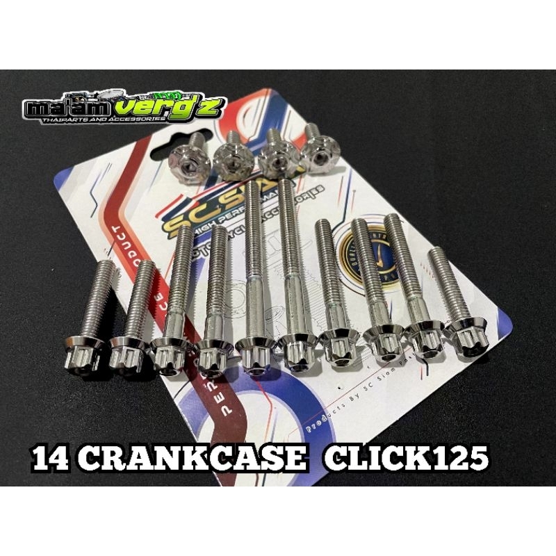 CLICK-125/CLICK-150 14PCS CRANKCASE BOLTS CNC GEAR TYPE BOLTS | Shopee ...