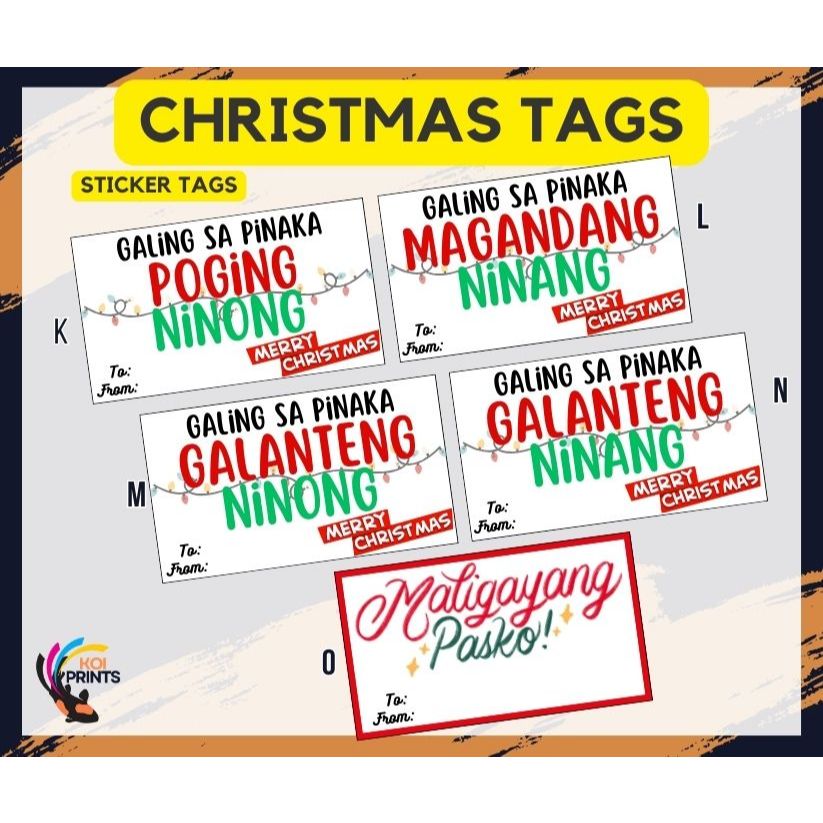 PINOY CHRISTMAS STICKER GIFT TAGS | Shopee Philippines
